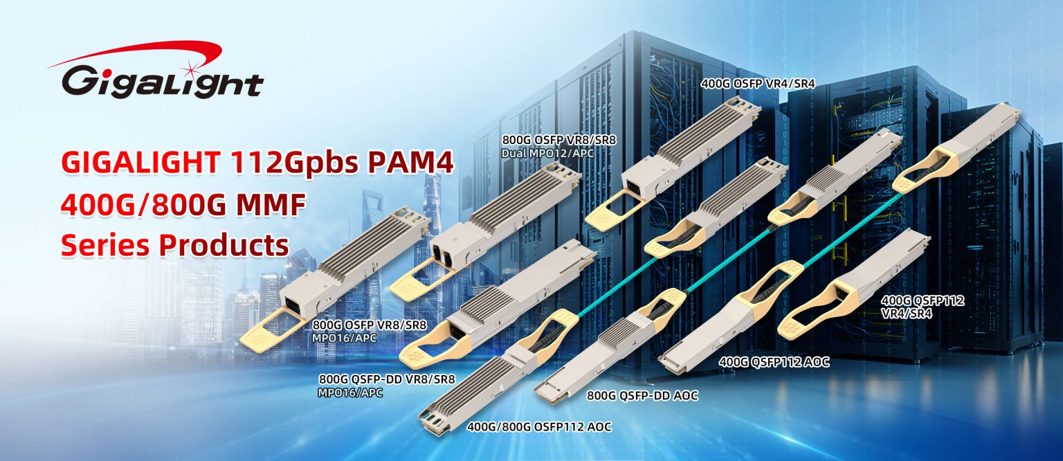 GIGALIGHT Unveils 800G VR8/SR8, 400G VR4/SR4 Optical Modules and AOC in QSFP-DD & OSFP Form ...